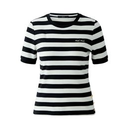 Oui T-Shirt Damen Gr&ouml;&szlig;e L schwarz / wei&szlig;meliert