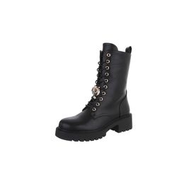 Ital-Design Schn&uuml;rstiefelette Damen Gr&ouml;&szlig;e 39 schwarz Winterschuhe