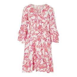 Apricot Sarasa Floral Smocked Ruffle Mini Dress ' ' Damen Gr&ouml;&szlig;e 40 pink Winterkleid
