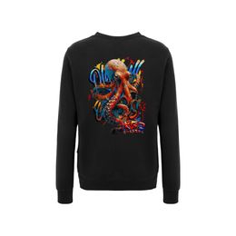 Oldskull Sweatshirt 'Wrldvibe Tentacle Spectacle Logo Graphic' Herren Gr&ouml;&szlig;e XXL mischfarben / schwarz