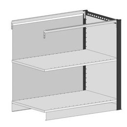SCHULTE LAGERTECHNIK Endmodul f&uuml;r erweiterbares Thekensystem MULTIplus, 1 Modulrahmen, 1 Abschlussblende, Breite Aufsatz 1056 mm, ohne Arbeitsplatte