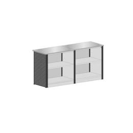 SCHULTE LAGERTECHNIK erweiterbares Thekensystem MULTIplus Set 1, gerade, 1 x Startmodul/1 x Endmodul, mit Arbeitsplatten