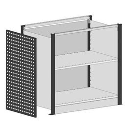 SCHULTE LAGERTECHNIK Startmodul f&uuml;r erweiterbares Thekensystem MULTIplus, 2 Modulrahmen/1 Abschlussblende, ohne Arbeitsplatte, Breite Aufsatz 806 mm