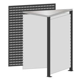 SCHULTE LAGERTECHNIK Eckmodul f&uuml;r erweiterbares Thekensystem MULTIplus, 1 Modulrahmen, 1 Abschlussblende, Breite Aufsatz 780 mm, mit Arbeitsplatte