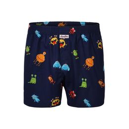 Sugar Pine Boxer ' Webboxershorts weit Motive Print ' Herren Gr&ouml;&szlig;e M dunkelblau / grasgr&uuml;n / orange