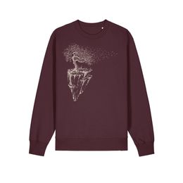 Life-tree Sweatshirt 'Organic Fairwear Sweater Unisex Red Brown Maple Island' Herren Gr&ouml;&szlig;e L kastanienbraun