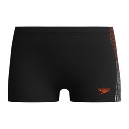 Speedo Badehose Jungen Gr&ouml;&szlig;e 140 hellgrau / dunkelorange / schwarz