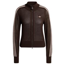 adidas originals Strickjacke 'Firebird' Damen Gr&ouml;&szlig;e XS dunkelbraun / wei&szlig;