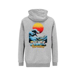 Oldskull Hoodie 'Retro Pixel Wave Logo Graphic' Damen Gr&ouml;&szlig;e M grau
