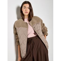 Apricot Contrast Borg Quilted Jacket ' ' Damen Gr&ouml;&szlig;e 40 braun