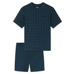 Schiesser Pyjama kurz 'Comfort Essentials' Herren Gr&ouml;&szlig;e M dunkelblau