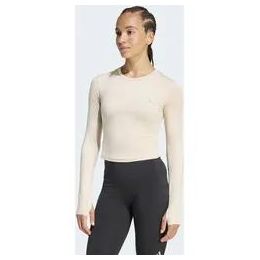 Laufshirt Adidas PERFORMANCE "ADI365 RUNNING ESSENTIALS LONGSLEEVE", Damen, Gr. XXL, crystal linen, Obermaterial: 88% Polyester, 12% Elasthan, Rundhals, Shirts Laufshirt