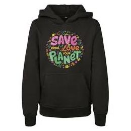 Mister Tee Kapuzensweatshirt MISTERTEE "MisterTee Herren Kids Save And Love Hoody", Jungen, Gr. 158/164, schwarz, 65% Baumwolle, 35% Polyester, unifarben, Sweatshirts