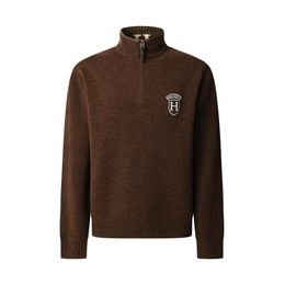 Hackett London Pullover Herren Gr&ouml;&szlig;e M dunkelbraun / wei&szlig;