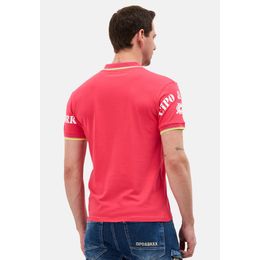 Cipo & Baxx Cipo & Baxx Poloshirt Herren Gr&ouml;&szlig;e M apfel / himbeer / wei&szlig;