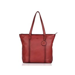 Bellicci Leder-Schultertasche "Kayden" in Rot - (B)35 x (H)44 x (T)12 cm - 57% | Damen-taschen