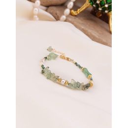 Pierres de Jade Vergold. Armkette mit Perlen und Edelsteinen - 72% | Schmuck