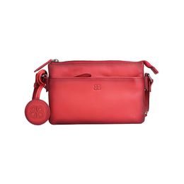 Bellicci Leder-Umh&auml;ngetasche "Kore" in Rot - (B)21 x (H)14 x (T)2,5 cm - 57% | Damen-taschen