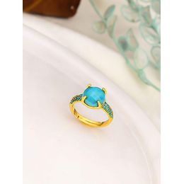 Pierres de Jade Vergold. Ring mit Edelsteinen - 87% | Schmuck