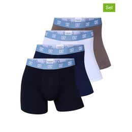 CR7 4er-Set: Boxershorts in Dunkelblau/ Braun/ Wei&szlig; - 56% | Gr&ouml;&szlig;e XL | Herren-waesche