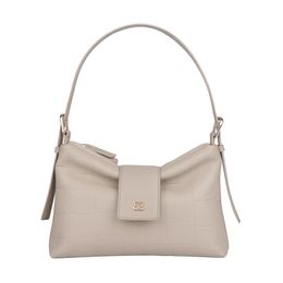 Bellicci Leder-Schultertasche "Venetia" in Beige - (B)28 x (H)18 x (T)7 cm - 62% | Damen-taschen