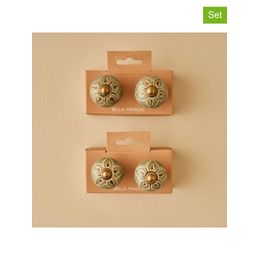 Bella Maison 2er-Set: Schrankgriffe ''Sasha'' in Gr&uuml;n - (H)6,5 x &Oslash; 3 cm - 61% | Wohndekoration