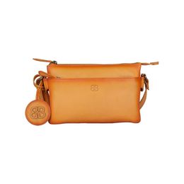Bellicci Leder-Umh&auml;ngetasche "Kore" in Orange - (B)21 x (H)14 x (T)2,5 cm - 56% | Damen-taschen