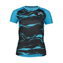 asics Trainingsshirt in Schwarz/ Blau - 63% | Gr&ouml;&szlig;e M | Damen-outdoor-tops-shirts