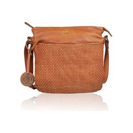 SPARWELL Leder-Umh&auml;ngetasche "Enid" in Hellbraun - (B)27 x (H)24 x (T)10 cm - 58% | Damen-taschen