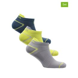 Norfolk 3er-Set: Sportsocken in Dunkelblau/ Gelb/ Grau - 52% | Gr&ouml;&szlig;e 39-42 | Damen-outdoor-ausruestung