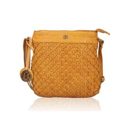 Bellicci Leder-Umh&auml;ngetasche "Pamila" in Senf - (B)23 x (H)24 x (T)8 cm - 58% | Damen-taschen