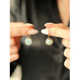 Pierres de Jade Vergold. Ohrh&auml;nger mit Edelsteinen - 81% | Schmuck