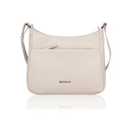 Bellicci Leder-Umh&auml;ngetasche "Sidney" in Creme - (B)30 x (H)25 x (T)8 cm - 58% | Damen-taschen