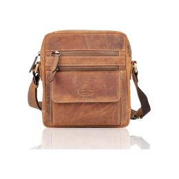 SPARWELL Leder-Umh&auml;ngetasche "Braxton" in Cognac - (B)19 x (H)21 x (T)6 cm - 55% | Herrentaschen