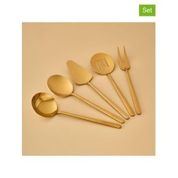 Bella Maison 5tlg. Servierbesteck-Set "Siena" in Gold - 80% | Gedeckter-tisch