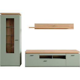 MCA furniture Wohnwand &raquo;MONIZ Wohnkomination 2&laquo; Komplett-Set, 3 Stk. tlg. gr&uuml;n Holzwerkstoff