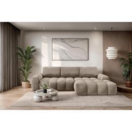 OTTO home Ecksofa &raquo;AZITA L-Form, 270 cm - OTTO. Verl&auml;ssliche Qualit&auml;t.&laquo; wahlweise als Schlafsofa m. Bettkasten, Bubble-Optik beige 100% Polyester