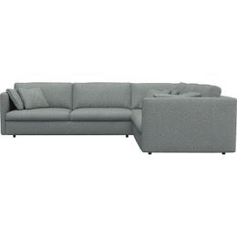 FLEXLUX Ecksofa &raquo;Lovane, elegant und zeitlos, bequem, L-Form&laquo; Weich & anschmiegsam, gro&szlig;e Sitztiefe auf Kaltschaum, Dekokissen inkl. blau 62% 