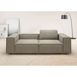 Home Affaire 2-Sitzer &raquo;Watertown, modernes Sofa 246 cm breit, auch in Feincord&laquo; stilvolles Sofa f&uuml;r 2 Personen mit extra breiter Sitzfl&auml;che grau 100% 