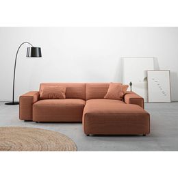Home Affaire Ecksofa &raquo;Glimminge L-Form auch in Breitcord, Feincord + Easy care-Bezug,&laquo; Breite 234, Zierkissen braun 100% Polyester
