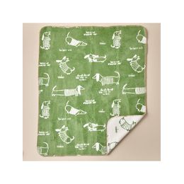 Bella Maison Babydecke "Sausage Dog" in Gr&uuml;n/ Wei&szlig; - 78% | Gr&ouml;&szlig;e 100x120 cm | Decken