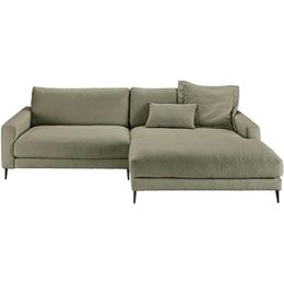Home Affaire Ecksofa &raquo;Downtown, B/T/H: 272/190/84 cm L-Form&laquo; weicher Sitzkomfort auch in Cord und Boucl&eacute;, incl. Zierkissen gr&uuml;n 96% Polyester, 4% 