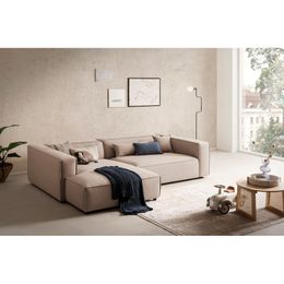 LeGer Home by Lena Gercke Ecksofa &raquo;PIARA XXL, Big-Sofa, Cord, Leinenoptik o. Strukturstoff, L-Form&laquo; wahlweise Ottomane rechts/links, Kedernaht, extra 