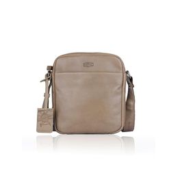 Bellicci Leder-Umh&auml;ngetasche "Oswald" in Beige - (B)20 x (H)22 x (T)5 cm - 49% | Herrentaschen