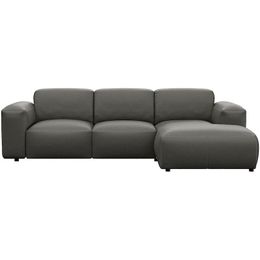 FLEXLUX Ecksofa &raquo;Lucera Chaislongue rechts oder links, L-Form, bequem&laquo; modern & anschmiegsam, Kaltschaum, Stahl-Wellenunterfederung grau 100% Echteder