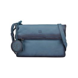 Bellicci Leder-Umh&auml;ngetasche "Kline" in Blau - (B)24 x (H)15 x (T)4 cm - 56% | Damen-taschen