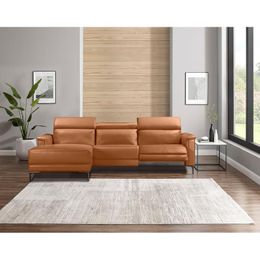 OTTO home Ecksofa &raquo;LUND, L-Form, 261cm, man. o. elektr. Relaxfunktion (mit USB-A)&laquo; und Kopfteilverstellung braun Echtleder 100% Echtleder;Kunstleder 