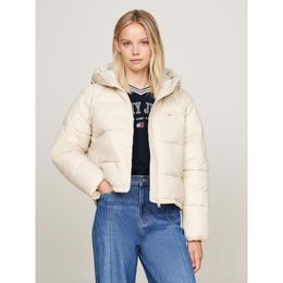 Tommy Jeans Damen Steppjacke &raquo;TJW ASPEN PUFFER EXT&laquo; mit Kapuze mit Logostickerei beige XL (42)