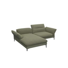 FLEXLUX Ecksofa &raquo;Salino, Funktionssofa mit Recamiere, Relaxsofa, Ecksofa&laquo; Sofa mit Arm- und Kopfteil-Verstellungen, Kaltschaum & Stahl-Wellen gr&uuml;n 100