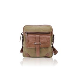 SPARWELL Leder-Umh&auml;ngetasche "Steve" in Hellbraun/ Khaki - (B)22 x (H)25 x (T)8 cm - 55% | Herrentaschen